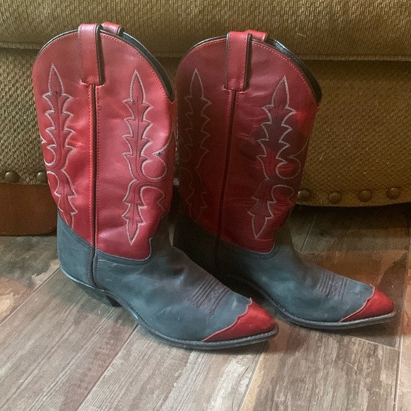 Source Unknown | Shoes | Black And Red Cowboy Boots | Poshmark